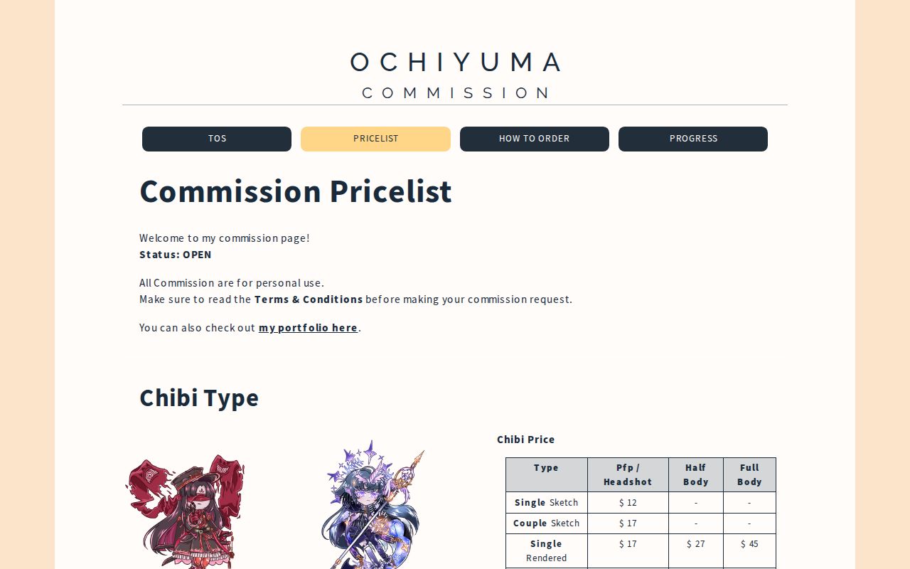 Ochiyuma Comms Pricelist